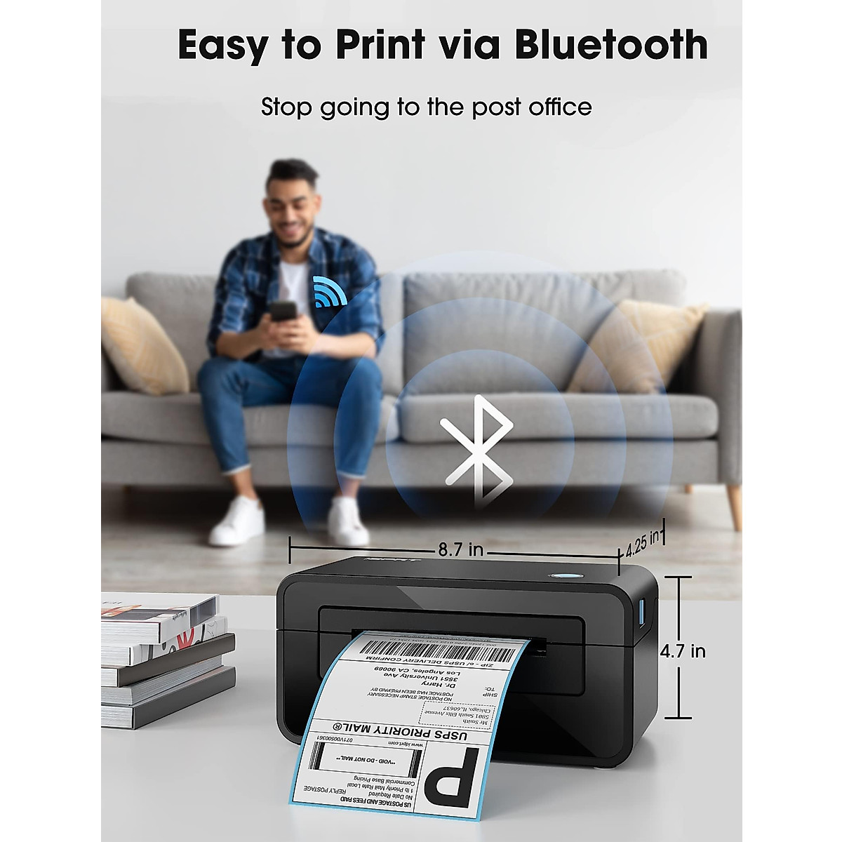 iDPRT Thermal Label Printer SP410 Thermal Shipping Label Printer, 4x6 Label Printer, Thermal Label Maker, Compatible with Shopify, Ebay, UPS, USPS, FedEx, Amazon & Etsy, Support Multiple Systems