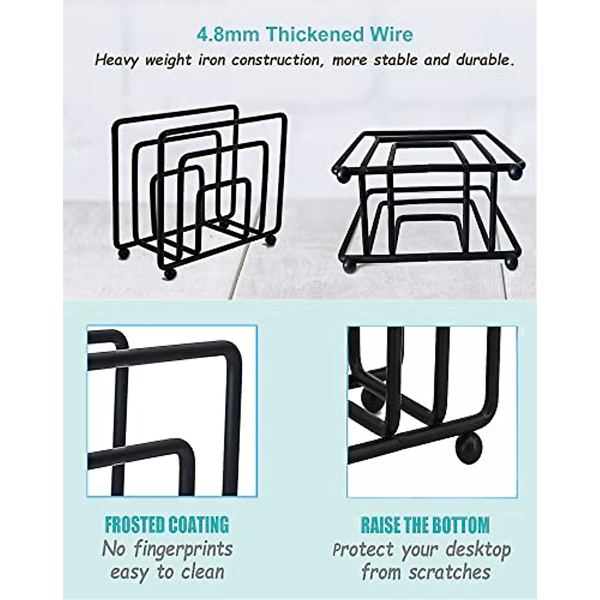 Napkin Holder Freestanding Metal Tabletop Tissue Dispenser for Tables, Dining, Kitchen, Restaurant, Picnic (Black)