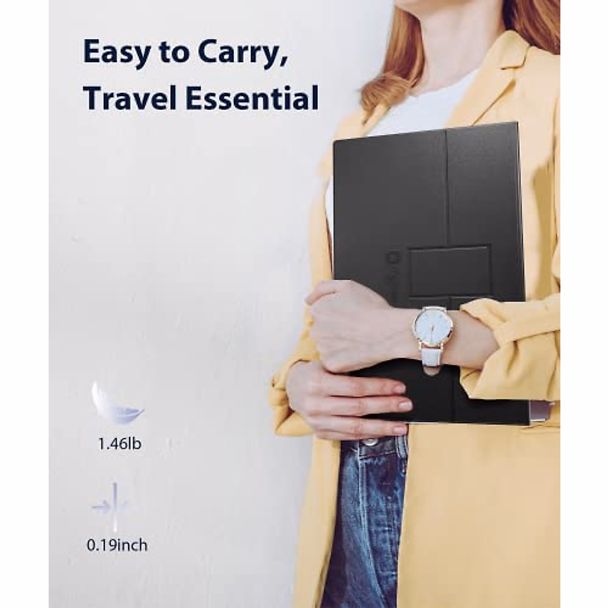 Ingnok Portable Monitor 15.6 Inch FHD 1080P IPS Laptop Screen Extender, 350cd/m2 USB C HDMI Travel Monitor w/Smart Cover & Speakers, Portable Screen for Laptop Mac PC Phone Xbox PS4/5 Switch