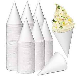 Yopay 600 Pack Cone Water Cups, 4OZ Disposable Dispenser Paper Snow Cups for Shaved Ice, Office Water Cooler, Sports Teams or Fundraisers, Craft Funnels for Oil or Protein Powder Drinks, White