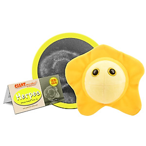 GIANTmicrobes Herpes Plush, STIs, STDs, Medical Gag Gifts Funny, OBGYN Gifts for Doctors, Infection Prevention Gifts, Infection Control Nurse Gifts