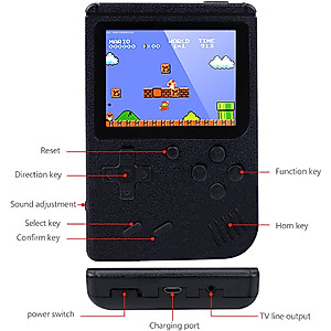 Black Mini Portable Handheld 400 Classic FC Games Game Console Game Player Support TV Connection One/Two Players