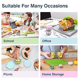 Homotte Salad Dressing Container To Go, 6x2.4 oz Small Containers with Lids, Reusable Sauce Containers for Lunch Box, 18/8 Stainless Steel Condiment Cup, Easy to Open, Leakproof Dipping Sauce Cups