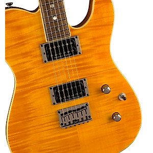 Fender Set Neck Custom Tele FMT featuring Seymour Duncan Humbucker’s, Electric Guitar with 2-Year Warranty, Many Tones, Elegant Finish, Amber