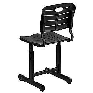 Flash Furniture Adjustable Height Black Student Chair with Black Pedestal Frame