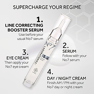 No7 Laboratories Line Correcting Booster Serum - Potent Collagen Peptide Serum for Fine Lines and Wrinkles - Moisturizing Formula for All Aging Skin Types (15 ml)