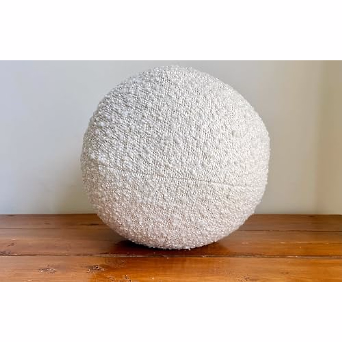 Boucle Ball Pillow, Boucle Sphere Cushion, Orb Pillow, Teddy Ball Pillow, Luxury Bouclé, Designer Pillow, Modern Decor (Ivory)