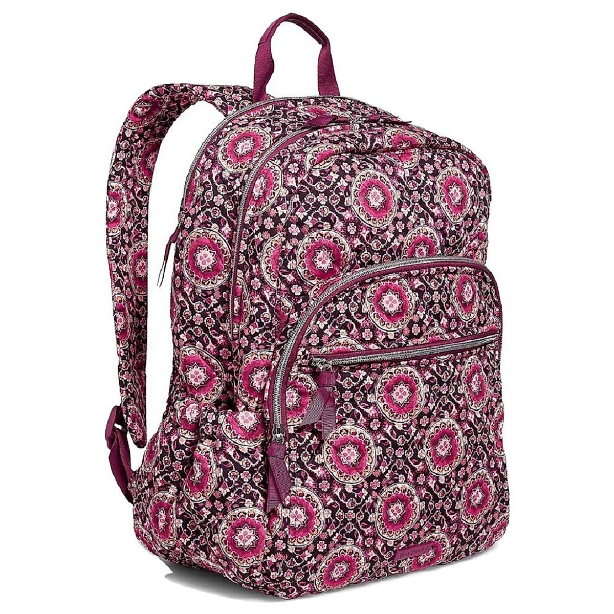 Vera Bradley Iconic Campus Backpack in Raspberry Medallion Performance Twill