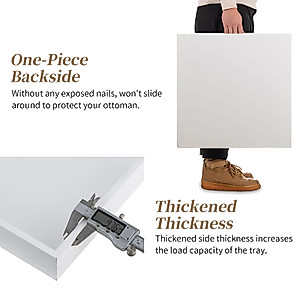 Hanobe Square Large Ottoman Tray: Modern Extra Large Black Serving Decorative Trays with Cutout Handles for Living Room Coffee Table Home, 20"