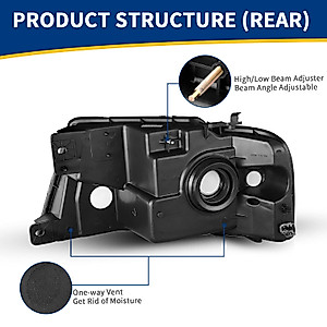 AUTOSAVER88 Headlight Assembly Compatible with 2004 2005 2006 2007 2008 Ford F-150 Passenger and Driver side Chrome Housing