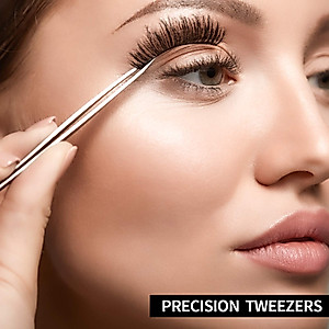 3 Pieces Straight Pointed Tip Tweezers Isolating Tweezers Eyelash Extensions Lash Pointed Blackhead Remover Precision Eyebrow Splinter (Classic Style,5.31 Inch)