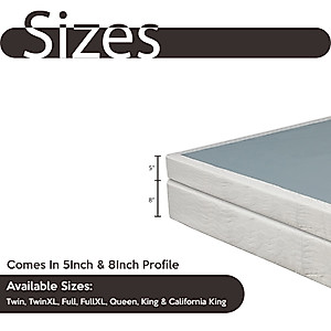 Nutan, 8-Inch Box Spring/Foundation for Mattress, Easy Simple Assembly, Strong Wood Structure, Full XL, White