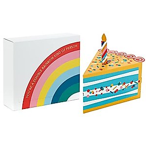 Hallmark Self-Sealing Gift Box Set with Zip Opening (2 Boxes: Rainbow, Birthday Cake) for Kids, Adults, Grandchildren, Teachers