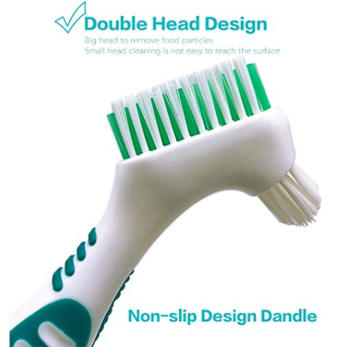 myKimono Premium Hygiene Denture Cleaning Brush Set, Multi-Layered Bristles & Ergonomic Rubber Handle, for Denture Care(Pack of 2)