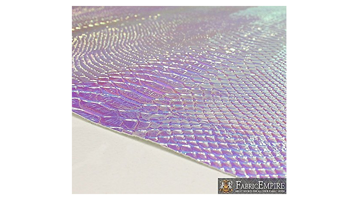 Holographic Vinyl Fabric in Light Blue - 54" Wide