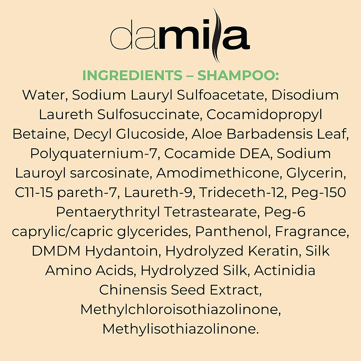 Damila Salt & Sulfate Free Shampoo & Conditioner for Keratin and Color Treated Hair - Professional Keratin Value Pack for Damaged, Frizzy, Curly, Dry & Thin Hair - Shampoo Sin Sal - 16.9 Fl Oz