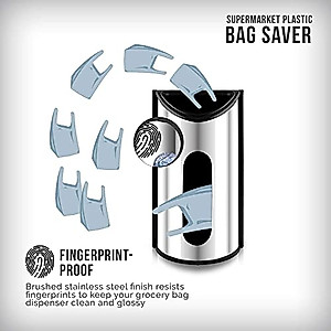 Queego Grocery Bag Holder,Dispenser,Saver,Wall Mount Stainless Steel Bag Dispenser,Sturdy Grocery Bag Holder with Screws Adhesives Decorative Plastic Bag Holder for Kitchen Pantry Cabinet