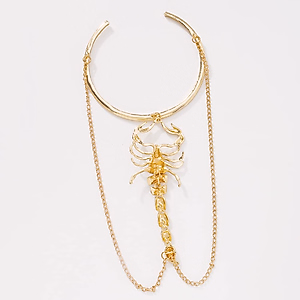 wekicici Scorpion Arm Bracelet Upper Arm Cuff Rhinestone Chain Wrap Bangle Armlet Adjustable Armband Accessories for Women(Gold)