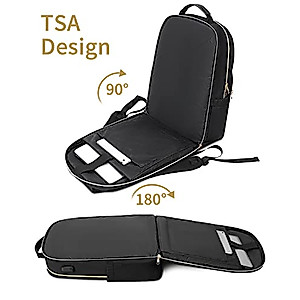 17 Inch Laptop Backpack Women, TSA Large Travel Computer Bag with USB Charging Port, Water Resisatnt Anti-Theft Work Business College School Bookbag, Fashion Crocodile Tote Purse for Girls, Nurse