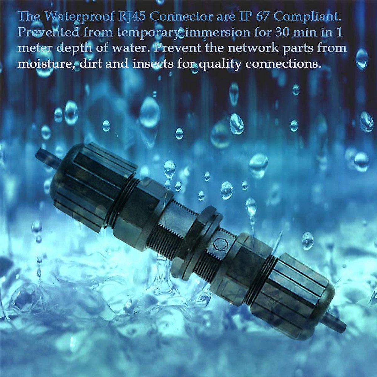 ANMBEST 5PCS M20 RJ45 Waterproof Cat5/5e 8P8C Connector IP67 Ethernet LAN Cable Connector Double Head Outdoor LAN Coupler Adapter Female to Female