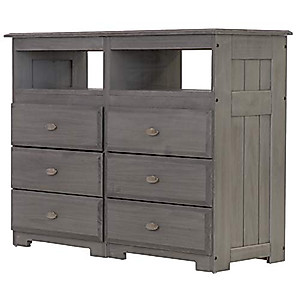 Discovery World Furniture Charcoal 6 Drawer Entertainment Dresser