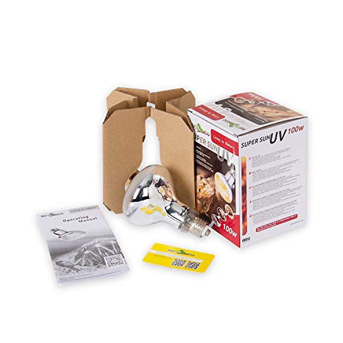 REPTI ZOO Reptile Heat Lamp 100W Full Spectrum UVA UVB Reptile Sun Lamp Self-Ballasted Vapor Basking Spot Lamp/Bulb/Light for Reptile and Amphibian