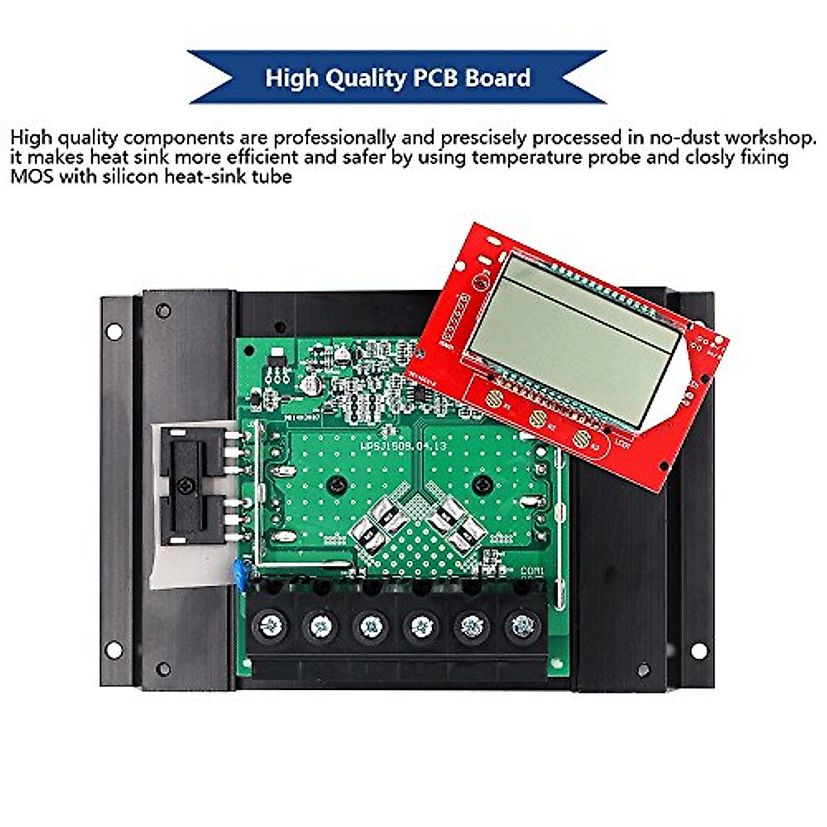 50 Amp Solar Charge Controller 48V 36 Volt 24V 12V Auto Switch, 50A PWM Panel Voltage Regulator for Lithium ion Lead Acid Lifepo4 Battery