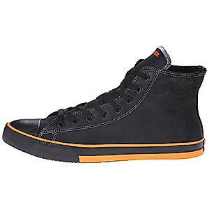 Harley-Davidson Footwear Men's Nathan Vulcanized Sneaker, Black/Orange, 13