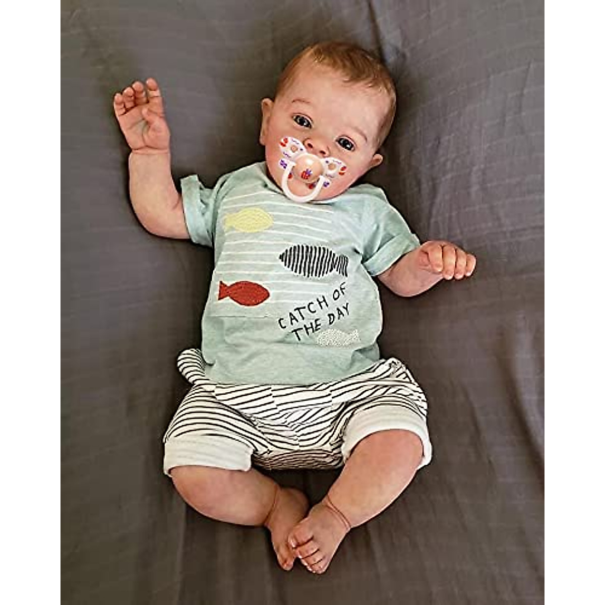 KOKOMANDY Reborn Baby Boy Doll 24 Inch - Realistic Toddler Silicone Toy - Soft, Weighted, Open Mouth - Newborn Gift