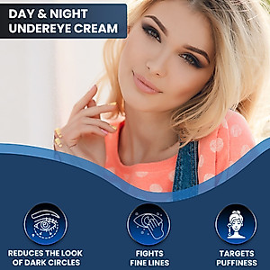 Luma By Laura Day & Night Tripeptide Cream for Under Eye Bags, Dark Circles, Puffiness, Wrinkles & Crow’s Feet - 1oz. (30ml)