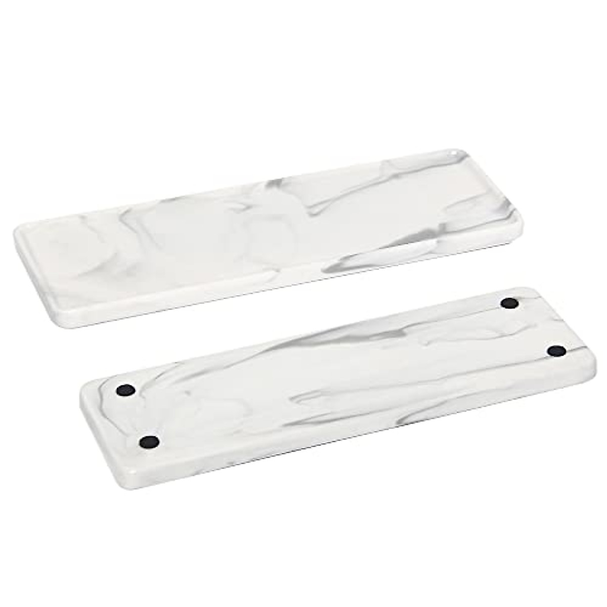 Bathroom Vanity Tray, Ceramic Marble Decor Tray, Bathroom Kitchen Countertop Organizer Cosmetic Tray for Perfume Soap Candles Jewelry Ring Towel Bathroom Accessories