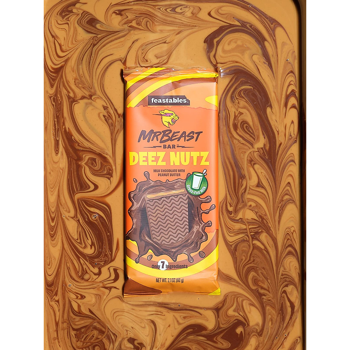 Feastables MrBeast Peanut Butter and Milk Chocolate Bars Bundle - Made with Grass-Fed Milk Chocolate and Organic Cocoa, Simple Ingredients (10 Count, Pack of 2)