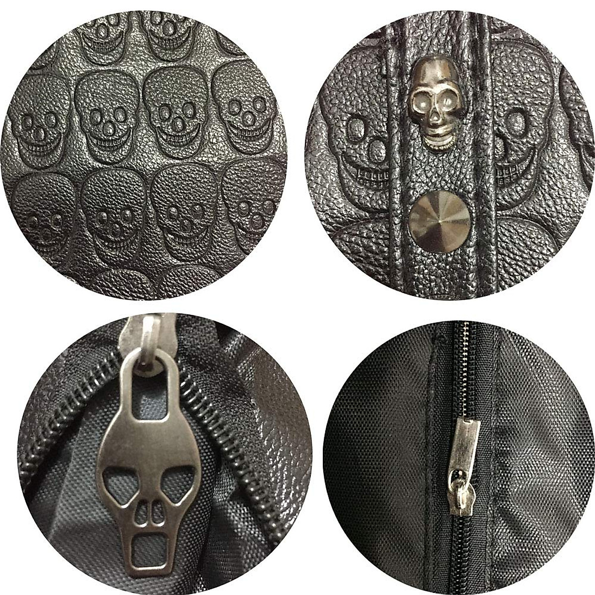 QHBPMGAD Skull Tote Bag,Large Capacity Handbags with Devil Skull Printing Shoulder Bag for Women (01Black)