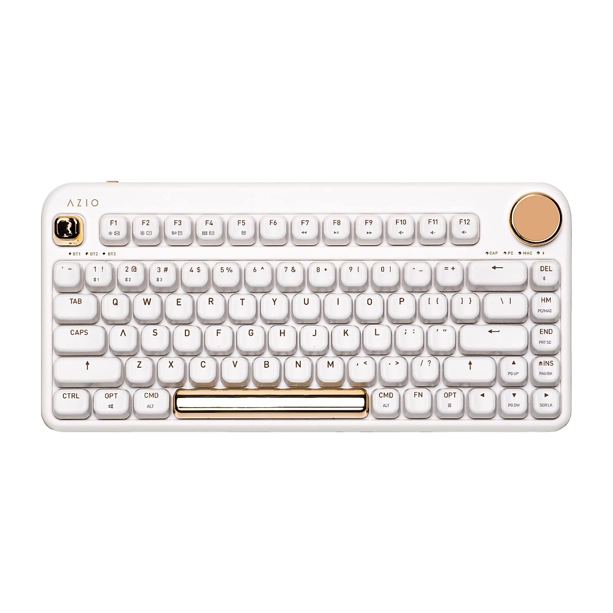 Azio IZO Wireless BT5/USB PC & Mac Mechanical Keyboard (White Blossom) and Bluetooth Mouse Bundle