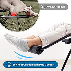 Ezcheer Padded Zero Gravity Chair Oversized with Foot Rest Cushion, Support 400 lbs Patio Beach Lounge Chair, Camping Lawn Outdoor Recliner with Cup Holder