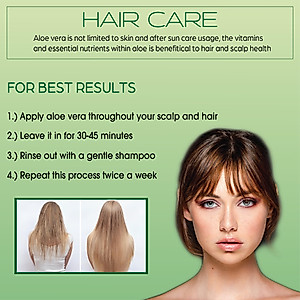 Amazing Aloe Vera Gel - Freshly Cut, 100% Pure Aloe, Premium Quality, Vegan, Unscented - Natural Sunburn Relief, After Shave, Skin, Face & Hair Care 8oz