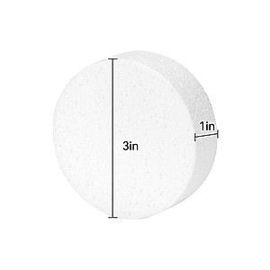 Crafare 3 Inch Foam Circles for Crafts 18 Pack 1 Inch Thick Round Polystyrene Discs for DIY Projects White