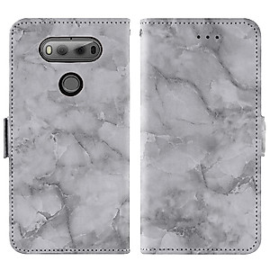 Asuwish Compatible with LG V20 Case and Tempered Glass Screen Protector Cell Accessories Card Holder Slot Kickstand Protective Hybrid Flip Folio Marble Wallet Phone Covers for LGV20 LG20 V 20 Black