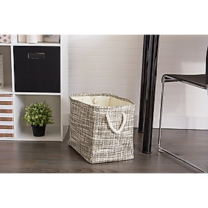 DII Woven Paper Storage Bin, Tweed, Stone, Medium