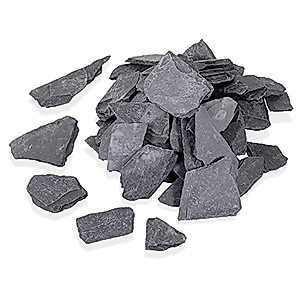 LSP - Products 2lb Natural Slate Stone Rocks - Unique in Size and Shape - Mix of Stones 1-3 inches - for Aquascaping, Fairy Gardens, Aquariums and Terrariums, Wargaming or Bonsai