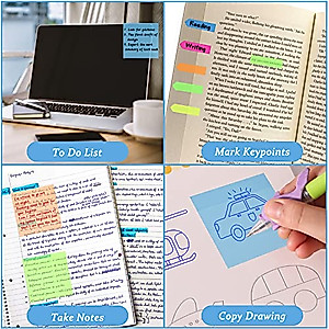 700PCS Transparent Sticky Notes Clear Sticky Notes Set Translucent Self-Stick Notes Pads Waterproof for Office School Supplies Planner Memo (3 x 3 Inches)