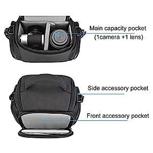 CADeN Camera Bag Sling Case with Rain Cover, Trolley Strap Camera Bag for Nikon, Canon, Sony SLR/DSLR Mirrorless Cameras and Lenses Waterproof (2.0 M, Black)