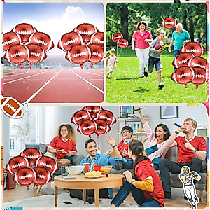 20 Pcs Football Balloons Foil Field Football Party Decorations Aluminum Foil Football Shaped Sports Balloons for Sport Themed Birthday Party Decor (22 Inch)