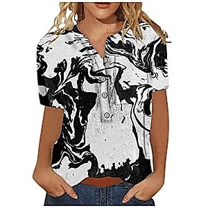 Women Blouse Tops V Neck Party Stylish T-Shirt Chiffon Summer Blouses Women,Women's Tops Casual to Wear with Leggings