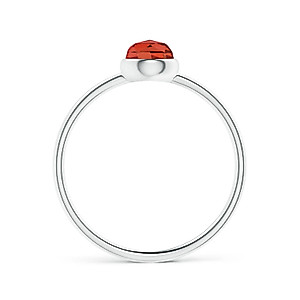 Angara Natural Garnet Solitaire Ring for Women in Sterling Silver (Grade-AAA | Size-5mm) | January Birthstone Jewelry Gift for Women | Birthday | Wedding | Anniversary | Engagement