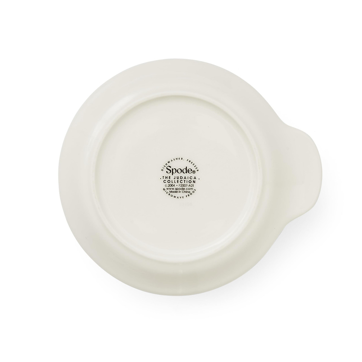 Spode Judaica Honey Pot with Drizzler | 5.25 Inch Honey Jar with Lid and Wooden Dipper for Rosh Hashana Table | made of Fine Porcelain | Dishwasher Safe