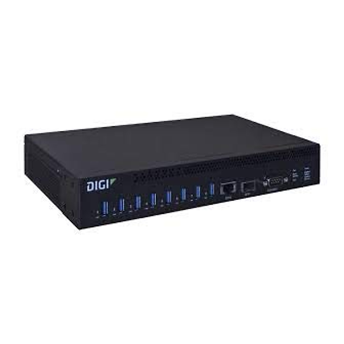 DIGI AW08-G300 Remote USB Hub, AnywhereUSB 8 Plus; Eight USB 3.1 Gen 1 Ports, Single 10M/100M/1G/10G Ethernet, Single SFP+, 12 VDC