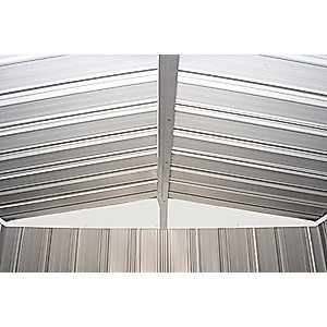ARROW 6' x 5' EZEE Galvanized Steel Low Gable Shed Cream with Charcoal, Storage Shed with Peak Style Roof