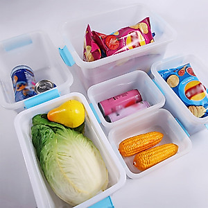 YimiBloss 5 Quart Plastic Latching Storage Boxes with Lids, 4-Pack Clear Storage Bin Box with Handle Containers to Organize Shoes and Closet Shelves, Classroom Organization Teacher Tools