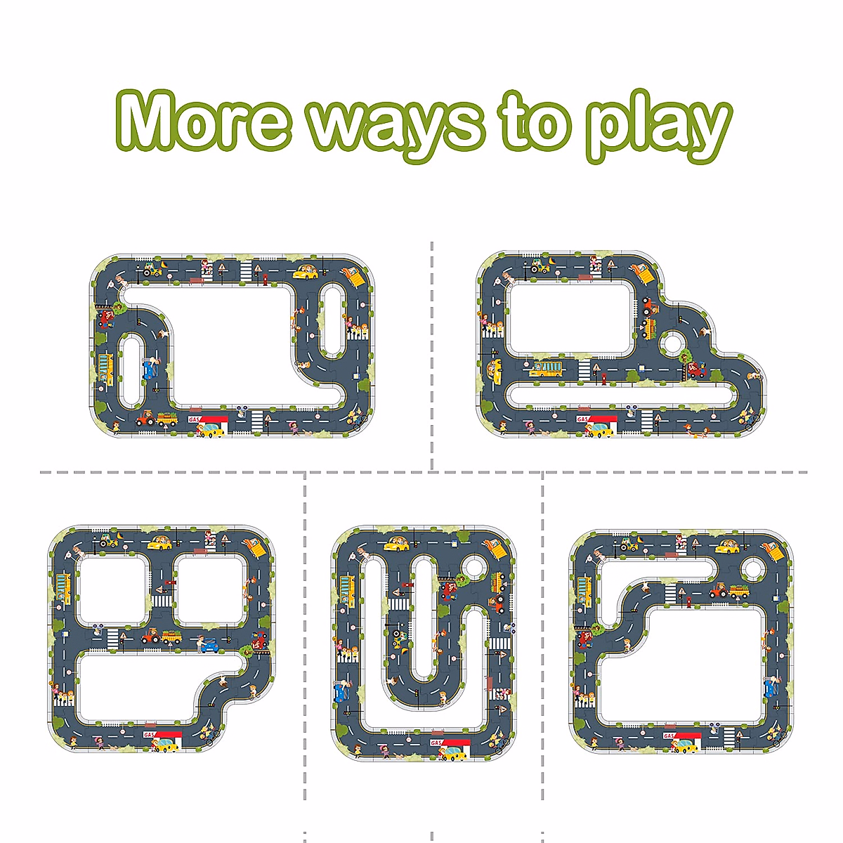 TOOKYLAND City Roads Floor Puzzle - 21pcs - Interactive Street Jigsaw Puzzle, for Kids Ages 3+